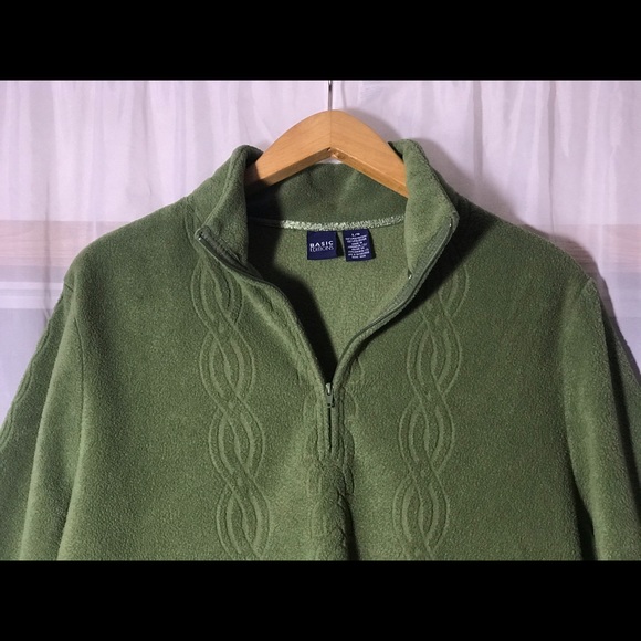 Basic Editions | Sweaters | Basic Editions Womens Quarter Zip Green ...